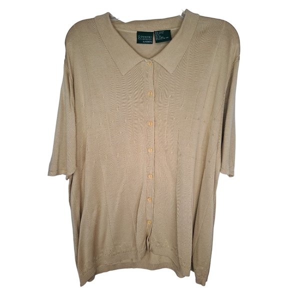 Koret | Sweaters | Koret Country Classics 0 Silk Sweater Gold Button 2x ...